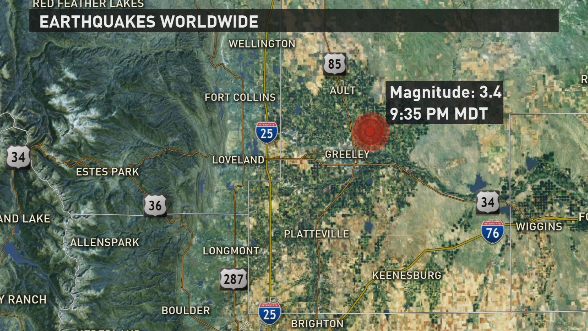 USGS: 3.4 magnitude earthquake near Greeley | 9news.com