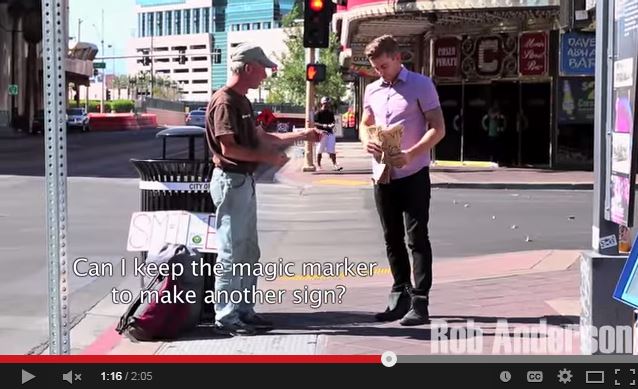 Magician who ripped up homeless vets sign strikes again | 9news.com