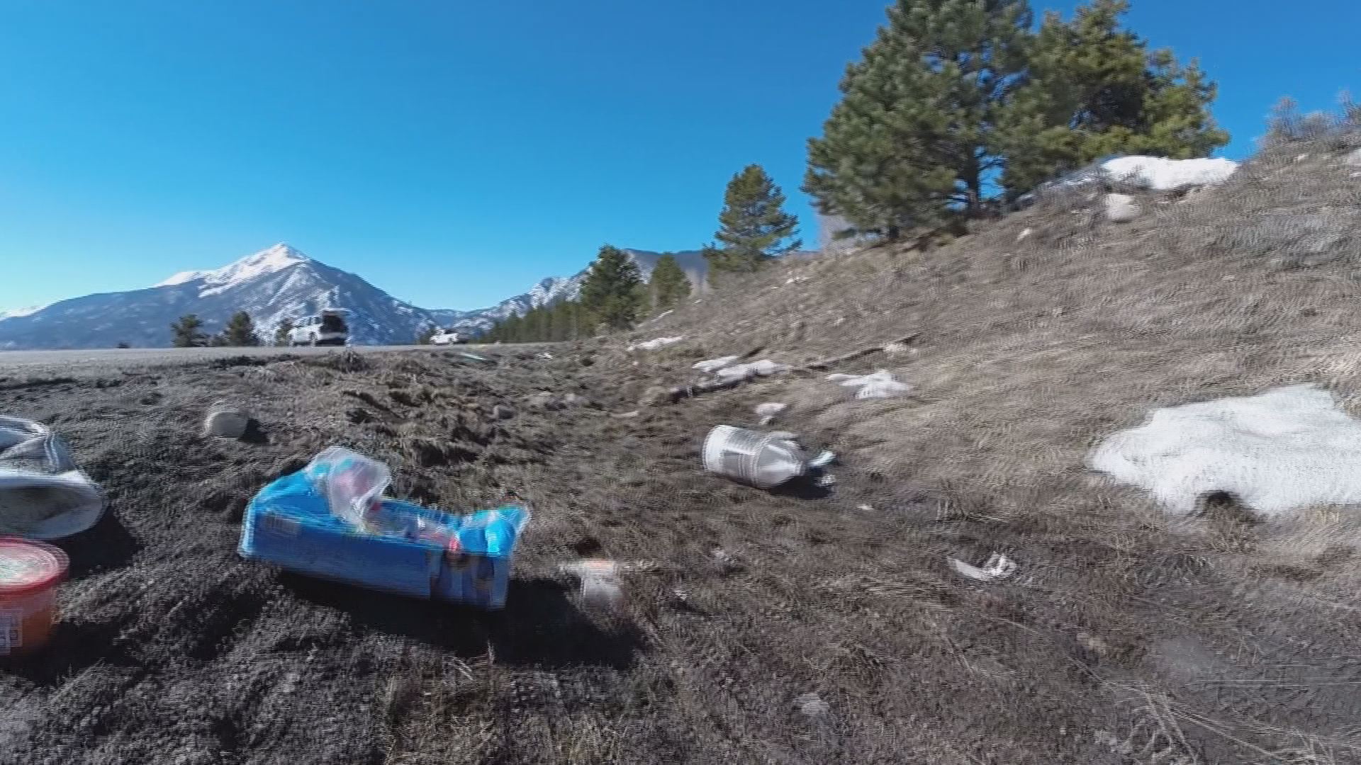 Mountain snowmelt reveals piles of trash | 9news.com