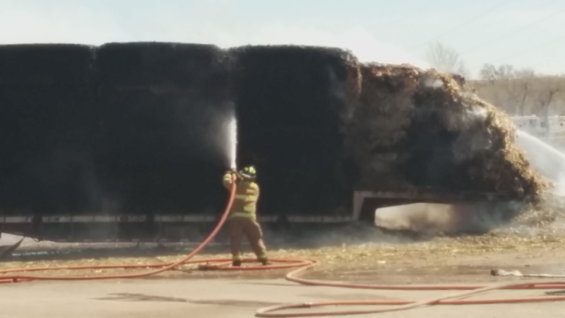 Hay catches fire on semi-truck, causes smaller fires | 9news.com