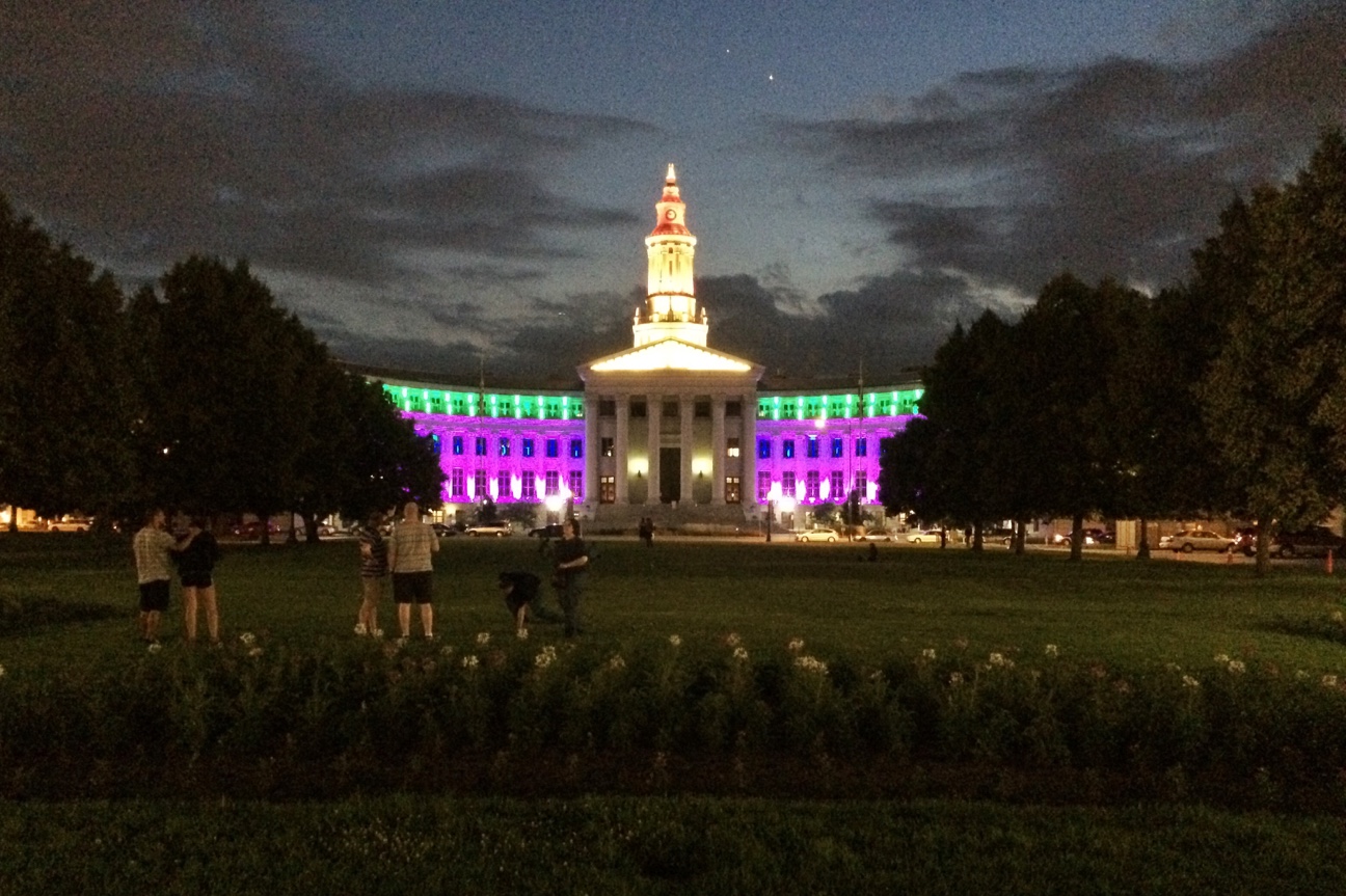 City and County building lit in rainbow colors | 9news.com