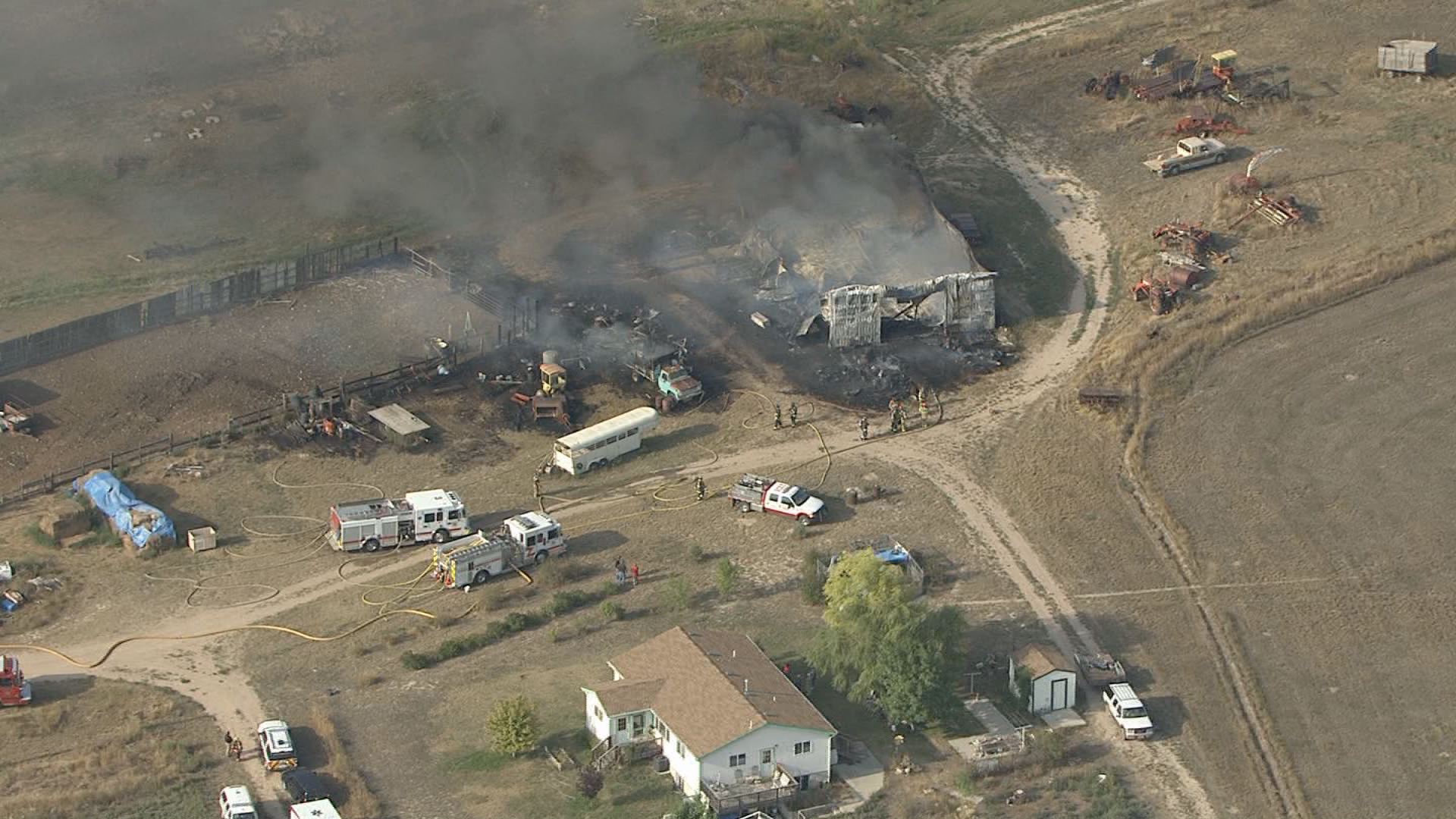 Crews battle outbuilding blaze in Windsor | 9news.com