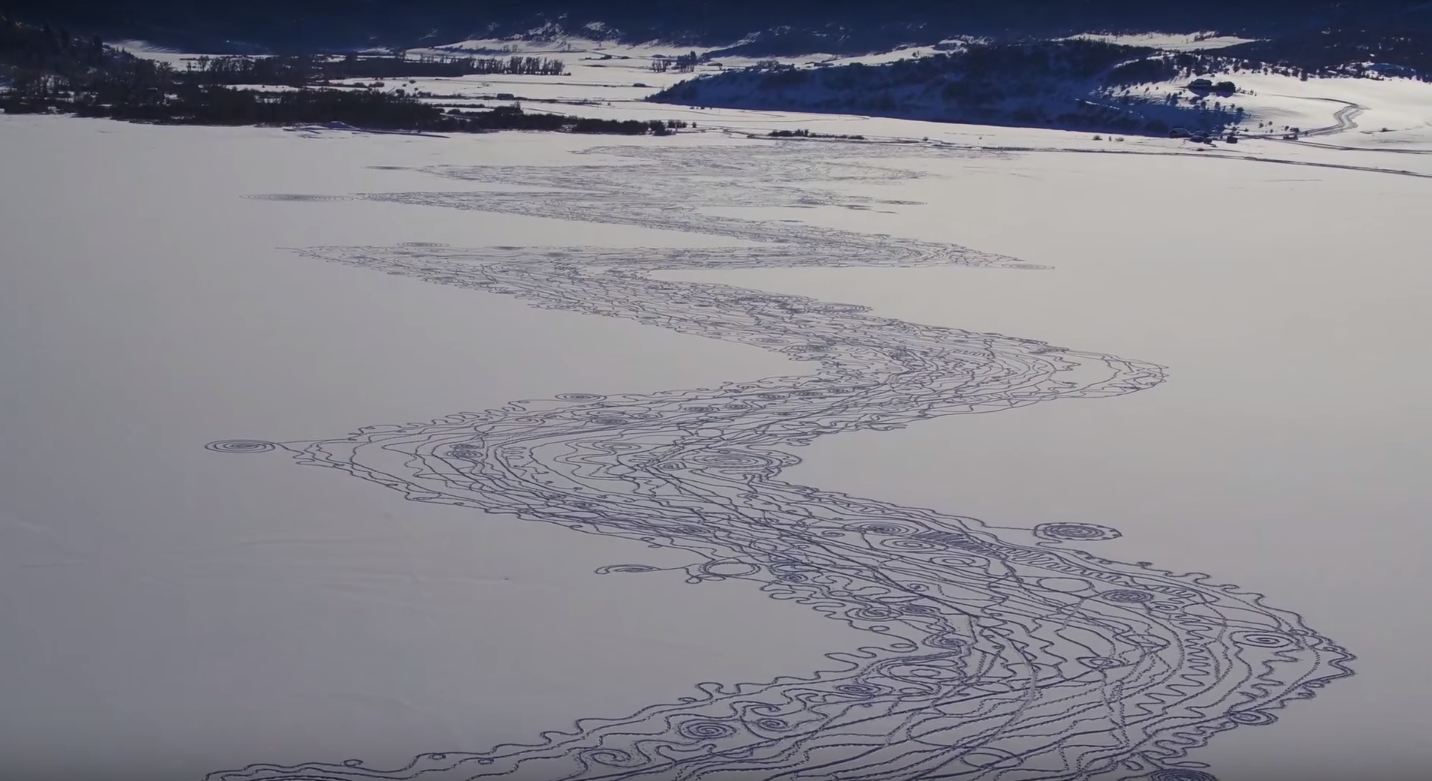Catamount Lake transformed into canvas for snow drawing | 9news.com