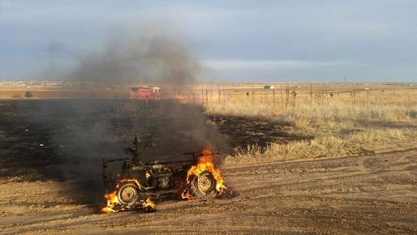 ATV fire spreads to field | 9news.com