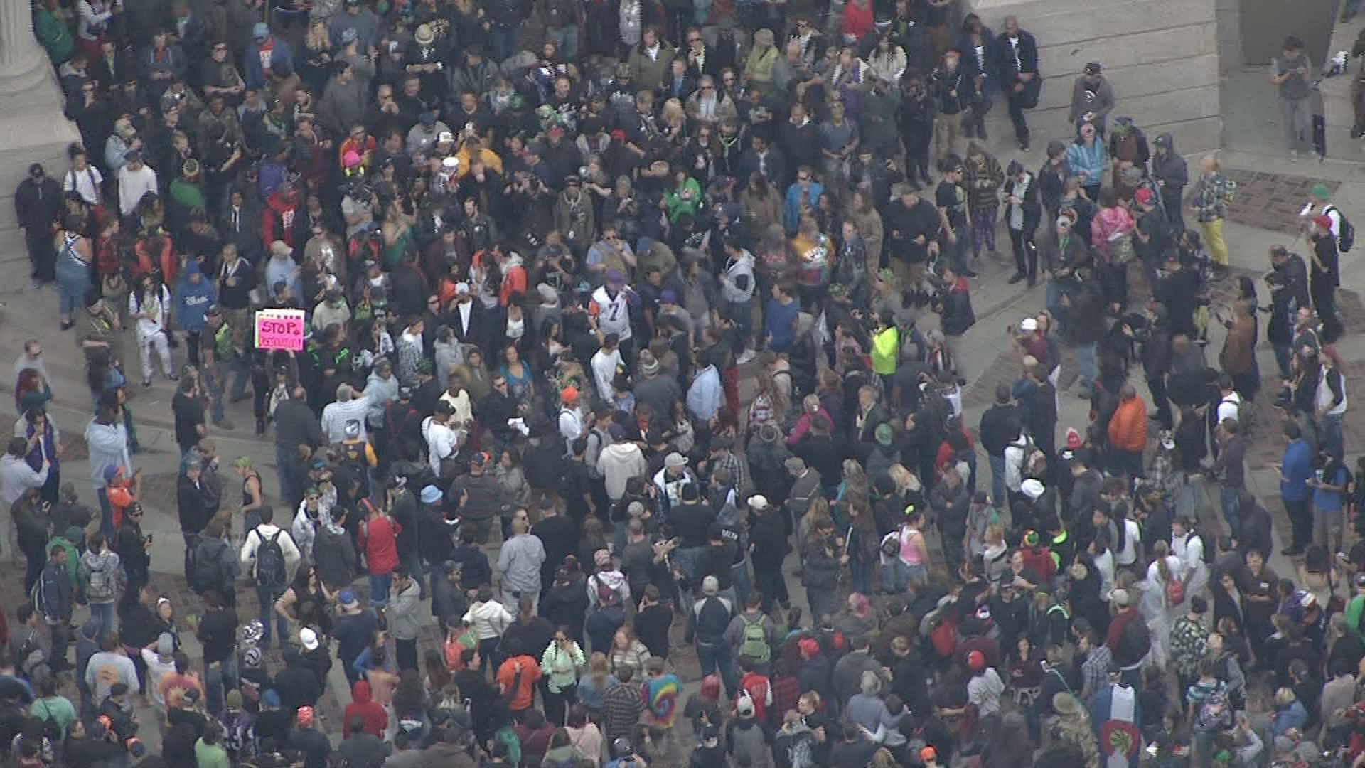PHOTOS: Aerial view of Denver 4/20 celebration | 9news.com