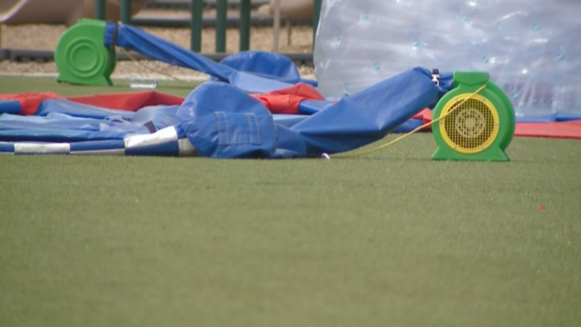 8 injured after inflatable bouncy house collapses at school | 9news.com