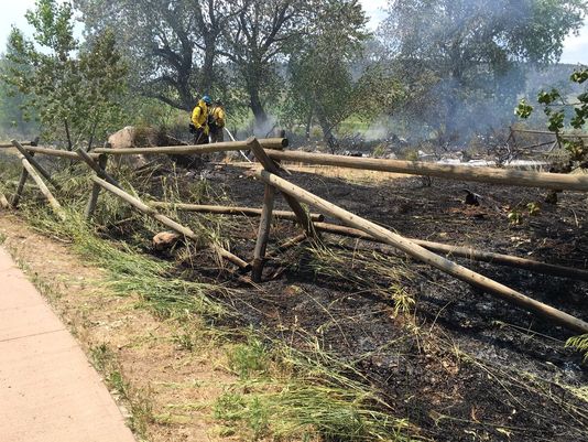 Vegetation fire in Spring Canyon Park fully contained | 9news.com