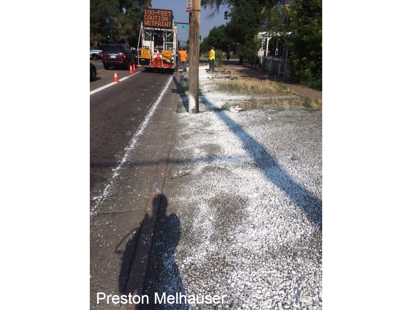 Street painting mishap coats sidewalk | 9news.com