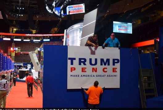 New Trump, Pence logo unveiled in Cleveland | 9news.com