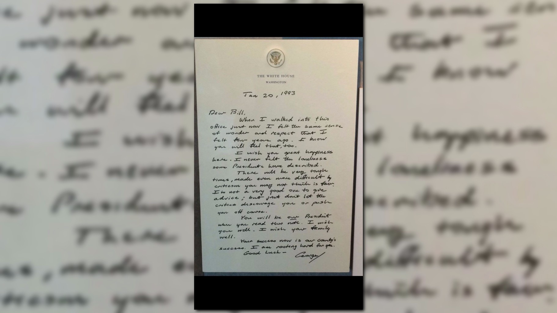 Bush letter to Clinton has people longing for civil politics | 9news.com