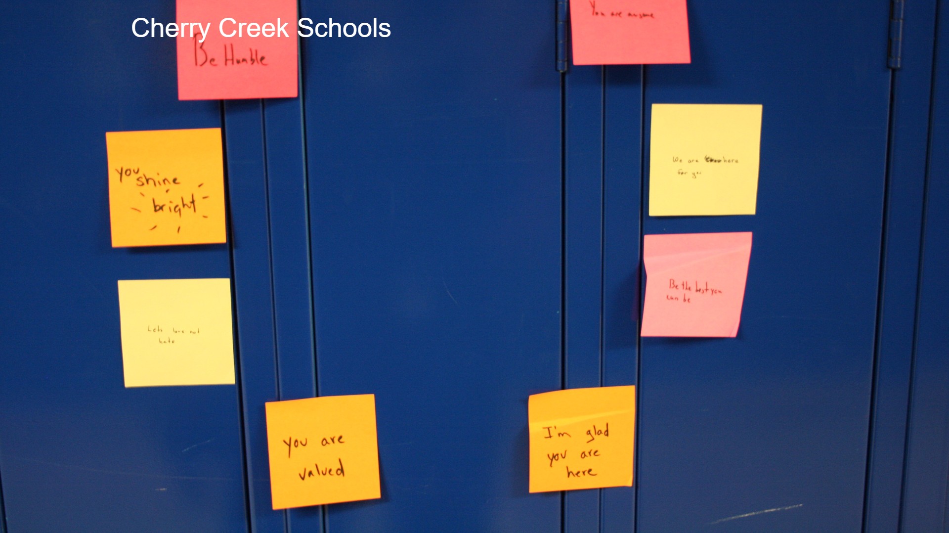 Anonymous students cover Cherry Creek High School with kind sticky ...