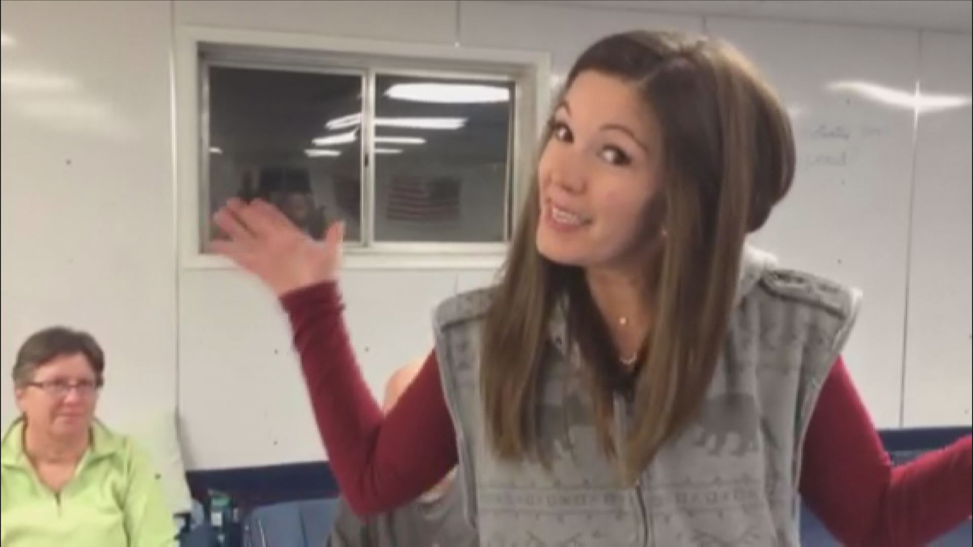 Danielle Grant gets stuck in snow ironically on the way to a weather ...