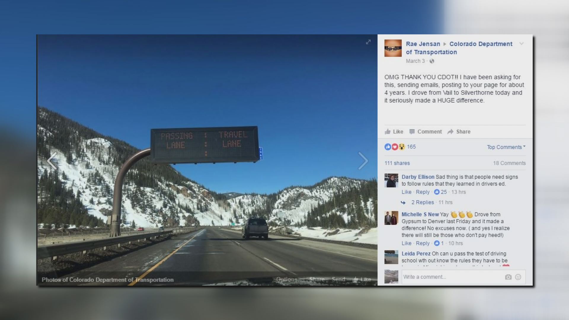 CDOT: If you're not passing in the left lane, move over! | 9news.com