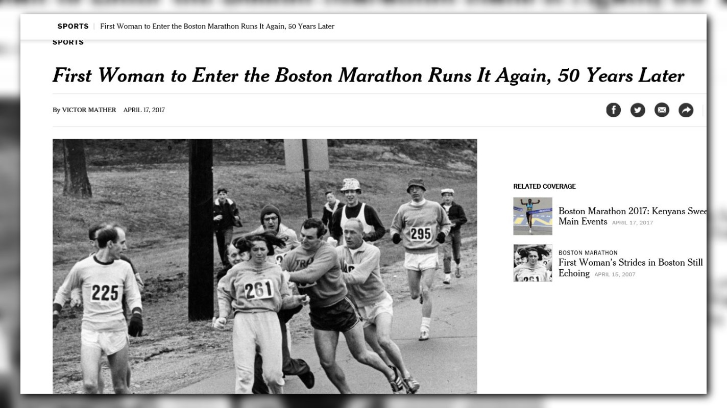 A recommendation: The first woman to ever run the Boston Marathon ...