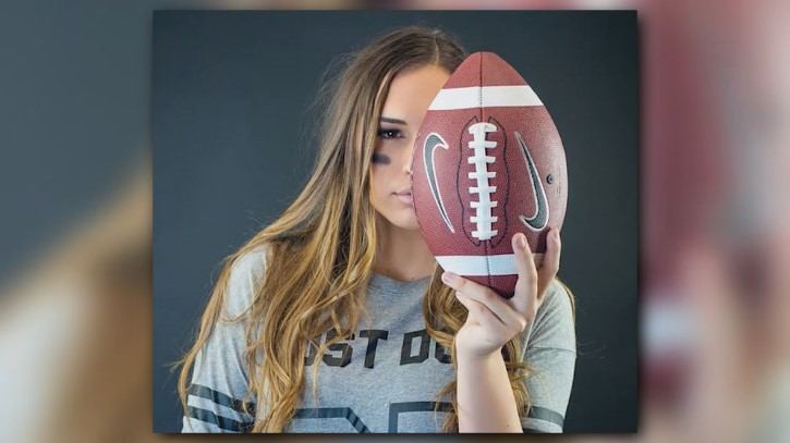 Great story begins for Becca Longo, the female football player at Adams ...