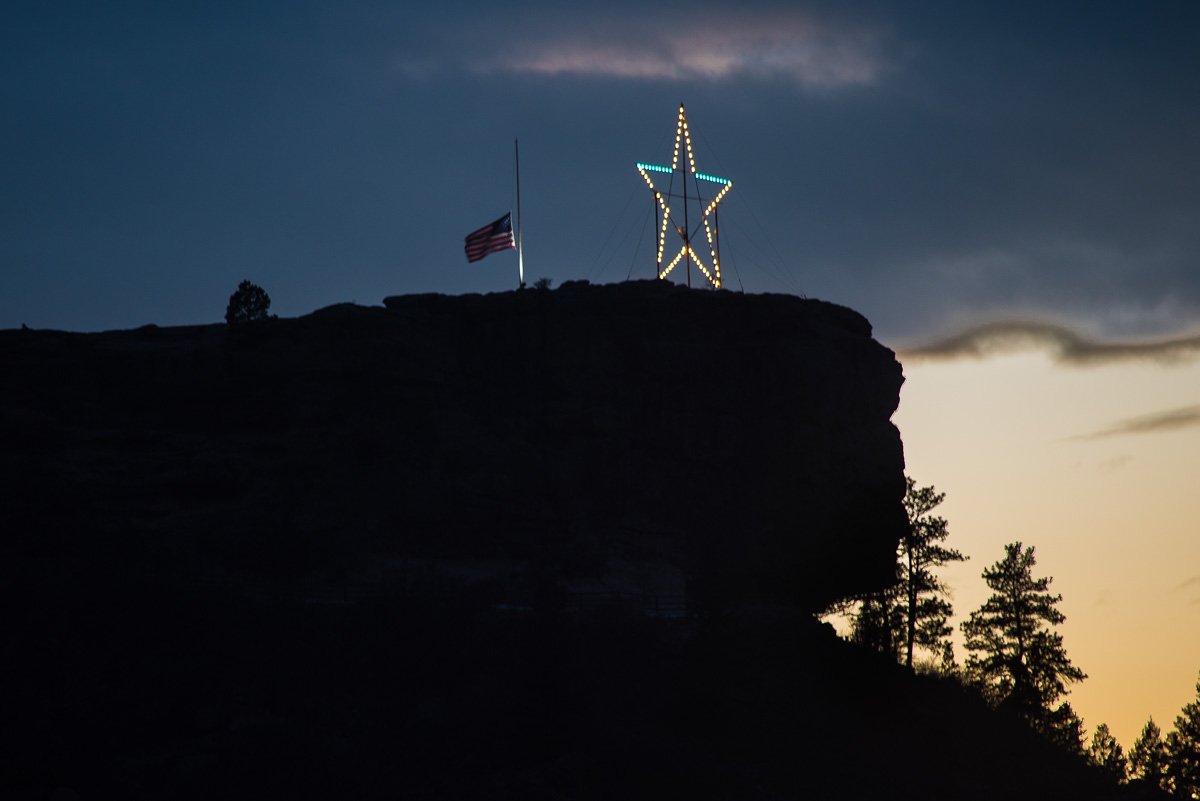 Blue lights added to iconic Castle Rock star for Zack Parrish | 9news.com